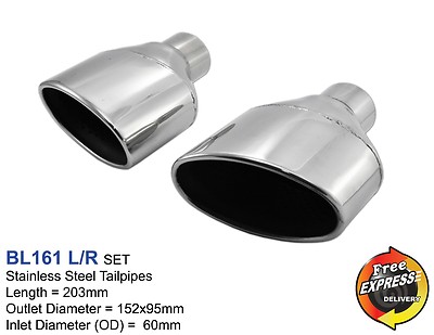 Exhaust tips Oval duplex Tailpipe trims VW Scirocco R Style Golf 5 6 7 ...