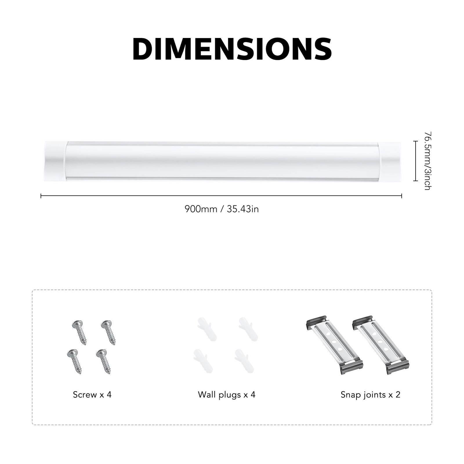 10x 3FT 30W LED Ceiling Batten Linear Light Tube Fixture Neutral White ...