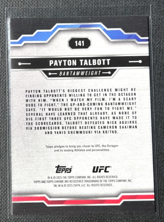 2025 Topps Chrome UFC PAYTON TALBOTT (RC) Rookie Card #141 | eBay