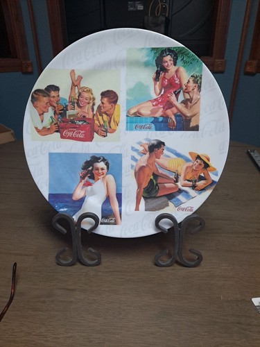 2002 Coca Cola Sakura Melamine Beach Pinup Collectible Plate 11 ...