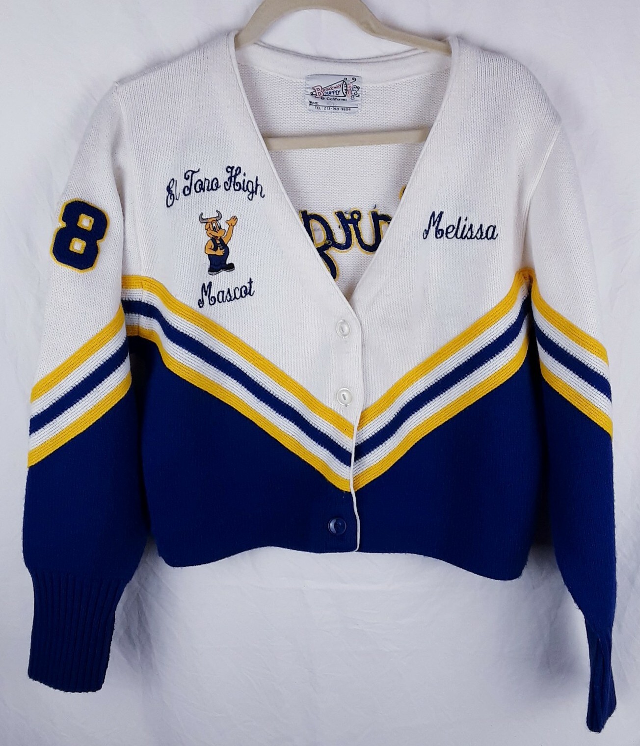 Vintage Varsity Sweater Cheerleader Uniform Medium El… - Gem