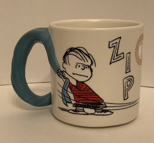 Hallmark Peanuts Ceramic Coffee Mug Linus Blue Blanket Handle Snoopy 17 ...