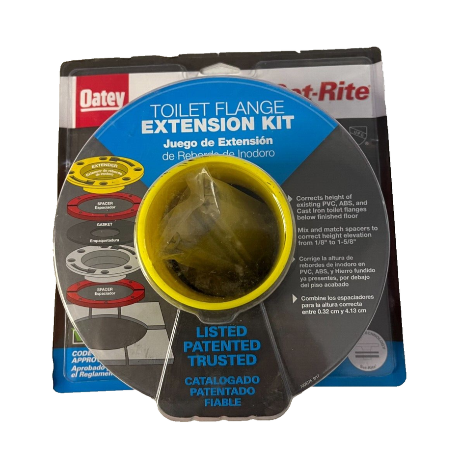 Oatey Set Rite 1/4 in. - 1-5/8 in. Toilet Flange Extender Kit | eBay