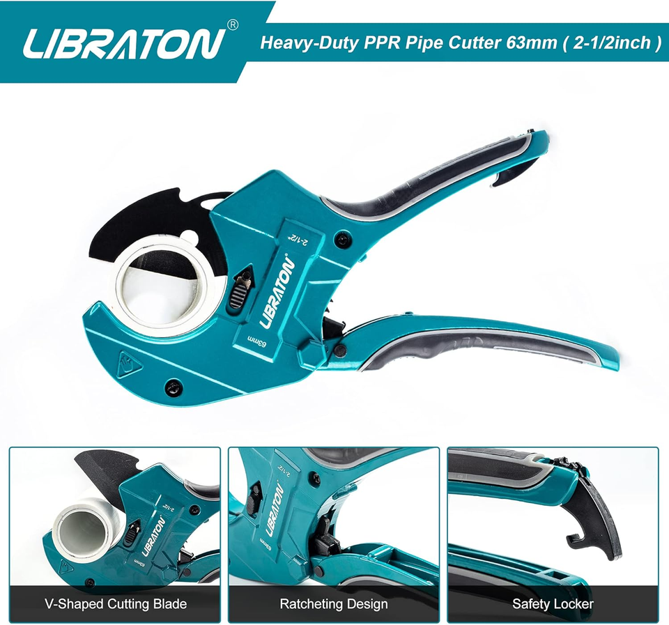 PVC Pipe Cutter 63Mm, Large PVC Cutter, Improved Blade for Heavy-Duty ...
