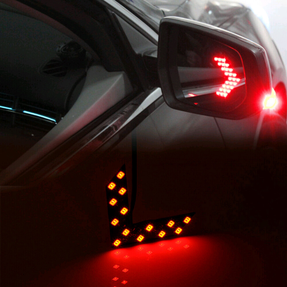 2x Car Side Rear View Mirror 14-SMD LED Lamp Turn Signal Lights Auto ...