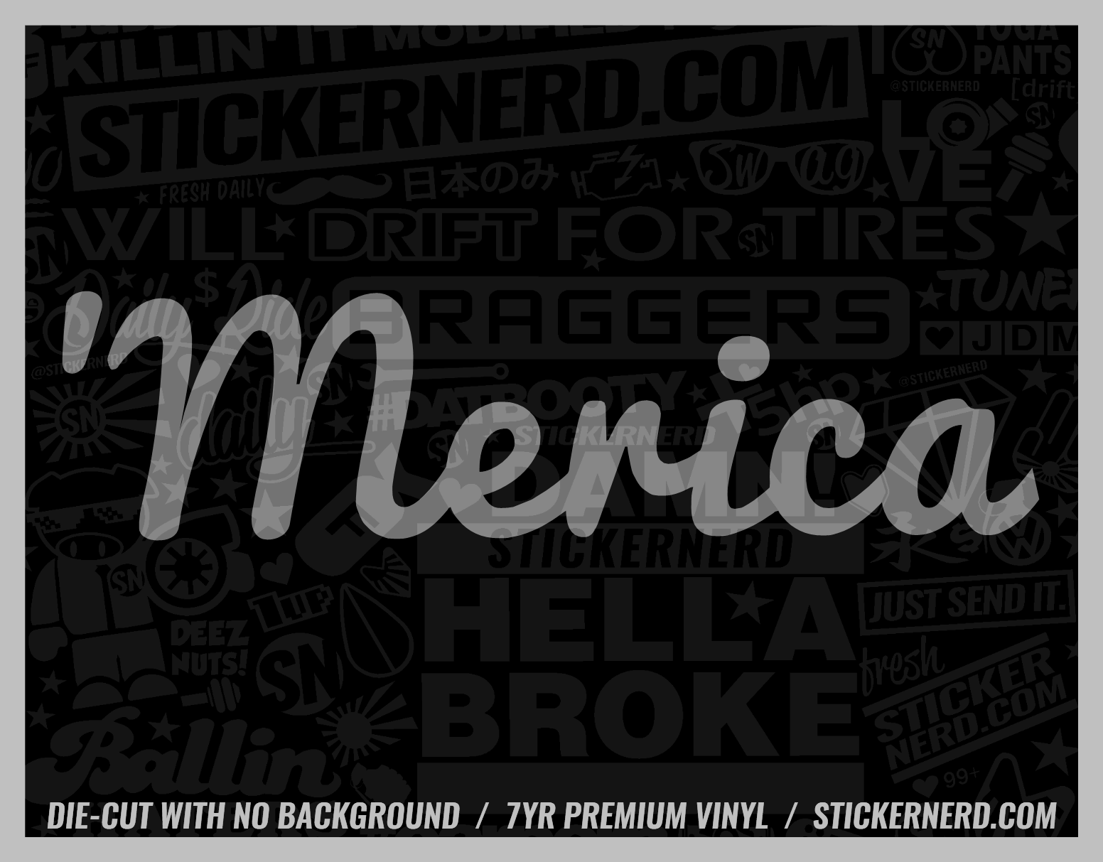 Merica Sticker - Patriotic Vinyl Decals - USA Window Decal - America ...
