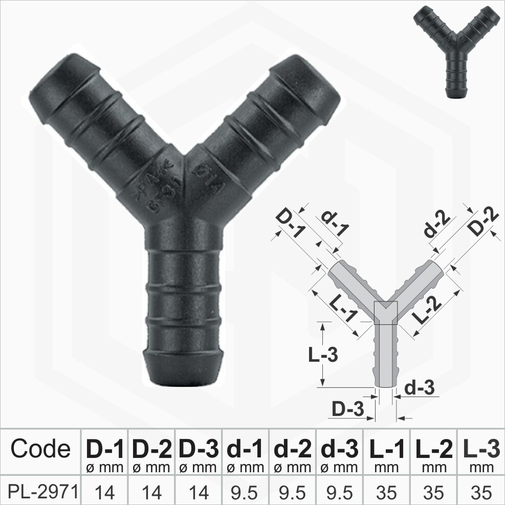 Y JOINER Piece 3 WAY PLASTIC BARBED CONNECTOR PIPE HOSE Reducer Air ...