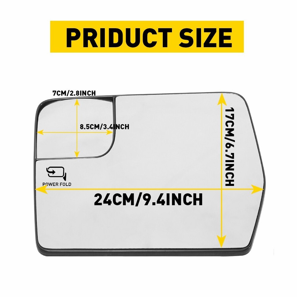 For 11-14 F150 SVT RAPTOR Mirror Glass W/ Spotter Glass Heated Driver ...