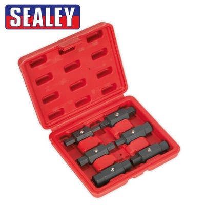 Sealey Oil Drain Sump Plug Key Set 6pc Double End Carbon Steel Change ...