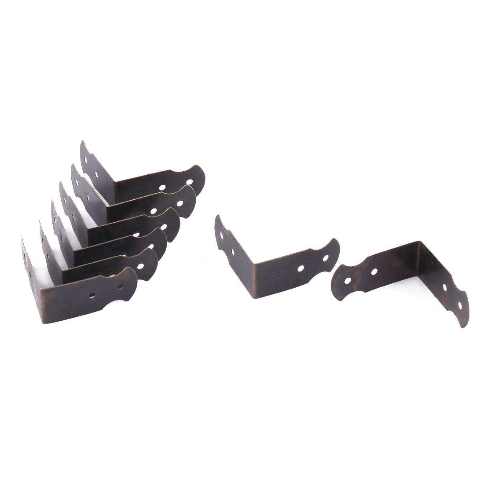 Furniture Case Box Metal Vintage L Shaped Corner Protector Bronze Tone ...