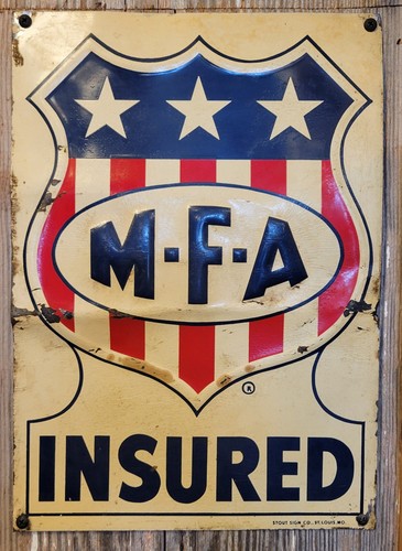 Vintage MFA INSURED SIGN M-F-A Oil Feeds TIN 13¾" X 9¾" | eBay