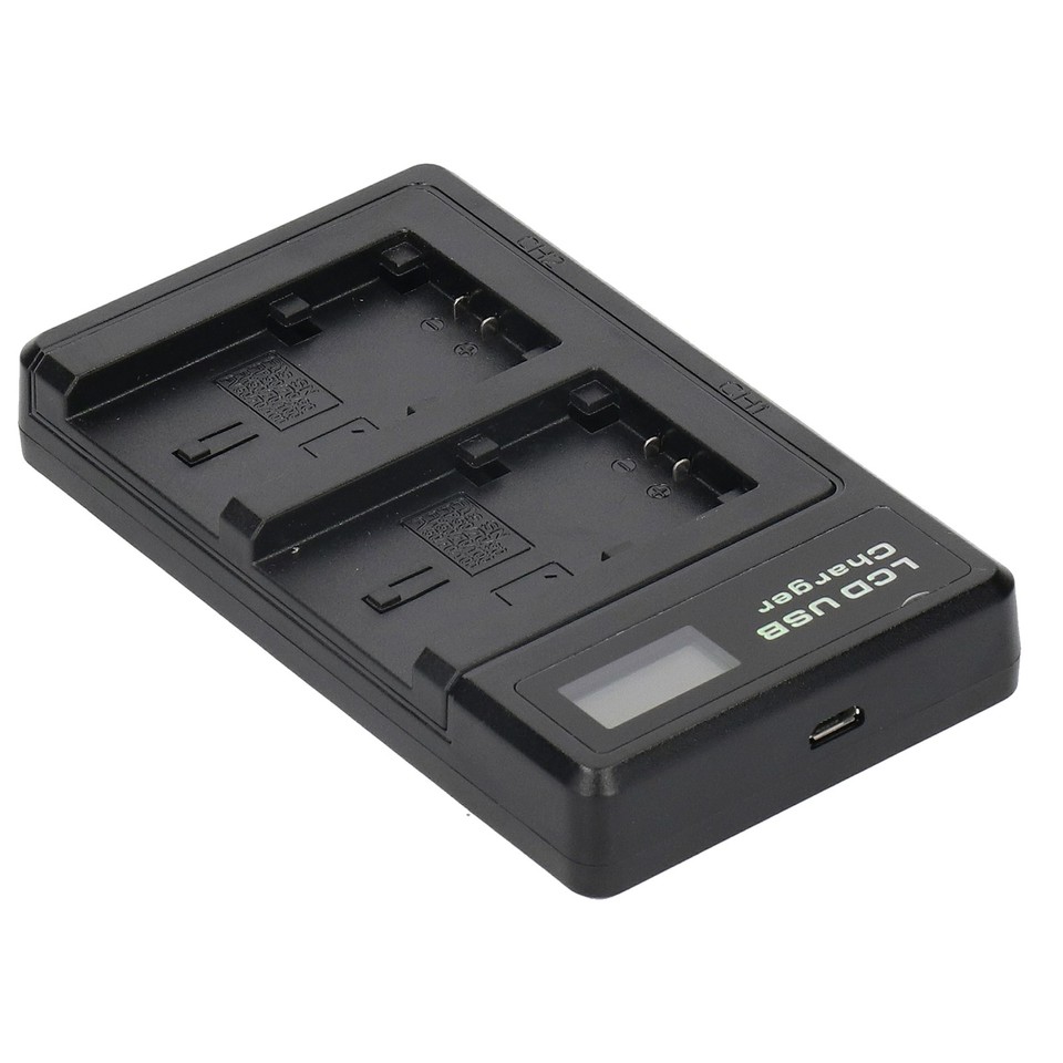 Plastic Battery Charger With LCD Display Camera Battery Double Charging ...