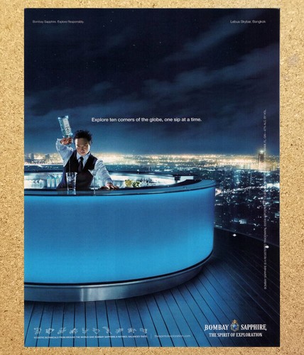 Bombay Sapphire Corners of the Globe Blue - Magazine Print Ads Ephemera ...