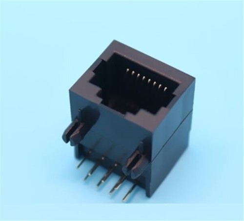 10Pcs Black RJ45 8P8C Jack Module Pcb Mount Network Internet Connector ...