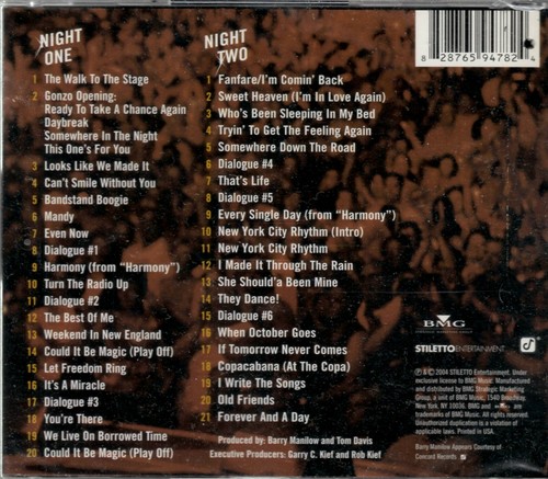 Barry Manilow - 2 Nights Live - CD - Brand New | eBay