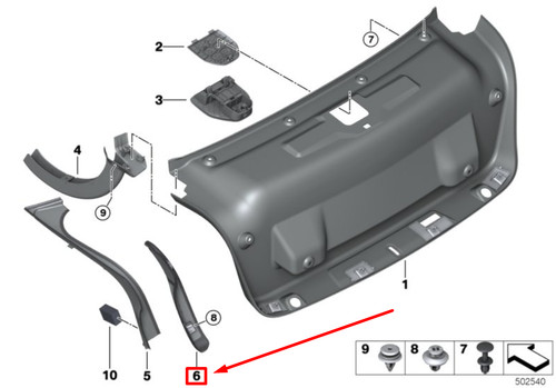 NEW BMW 3 G20, G28 REAR LEFT LIGHT TAILGATE TRIM 7464425 51497464425 ...