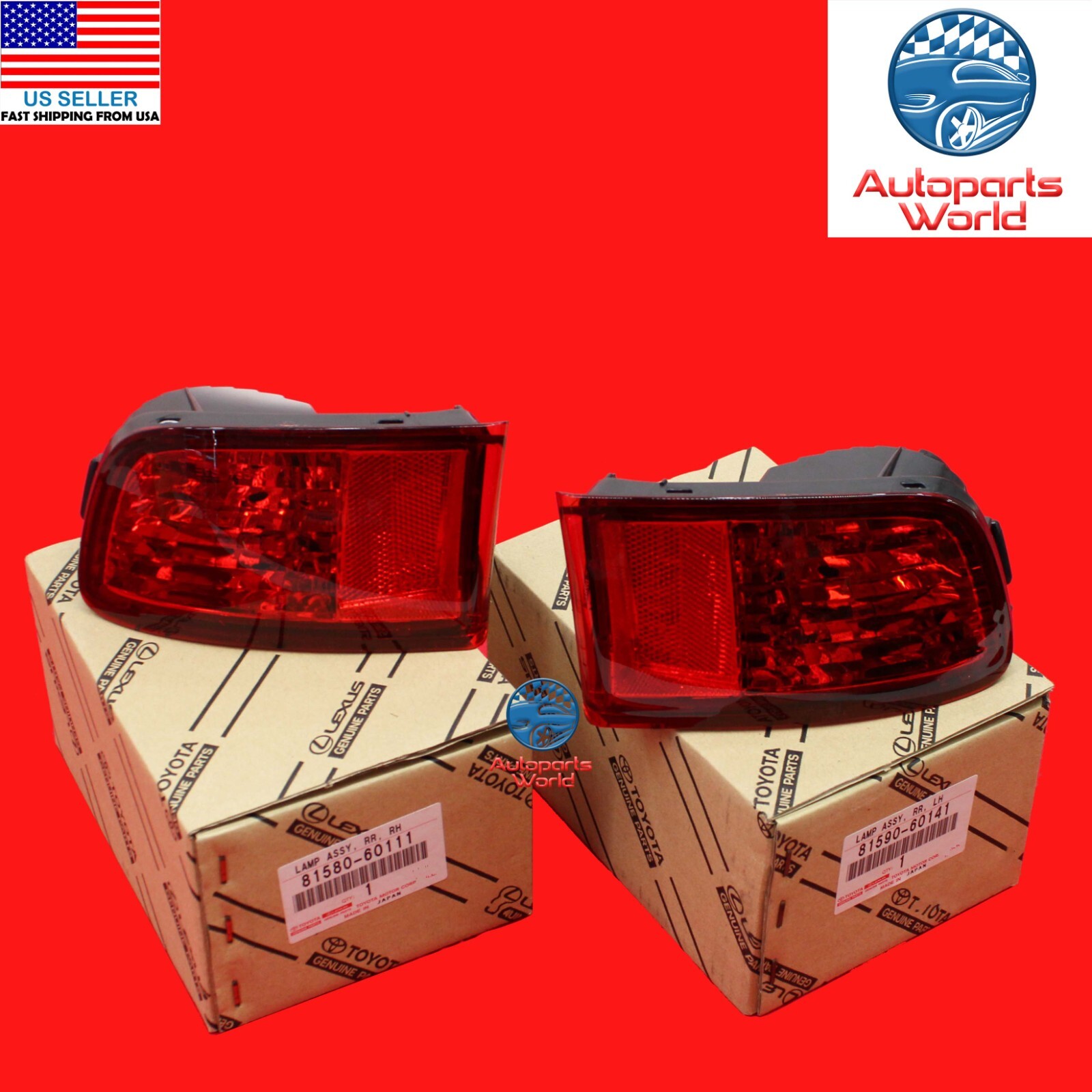 NEW GENUINE OEM TOYOTA 03-09 4RUNNER RIGHT & LEFT REAR BUMPER REFLECTOR ...