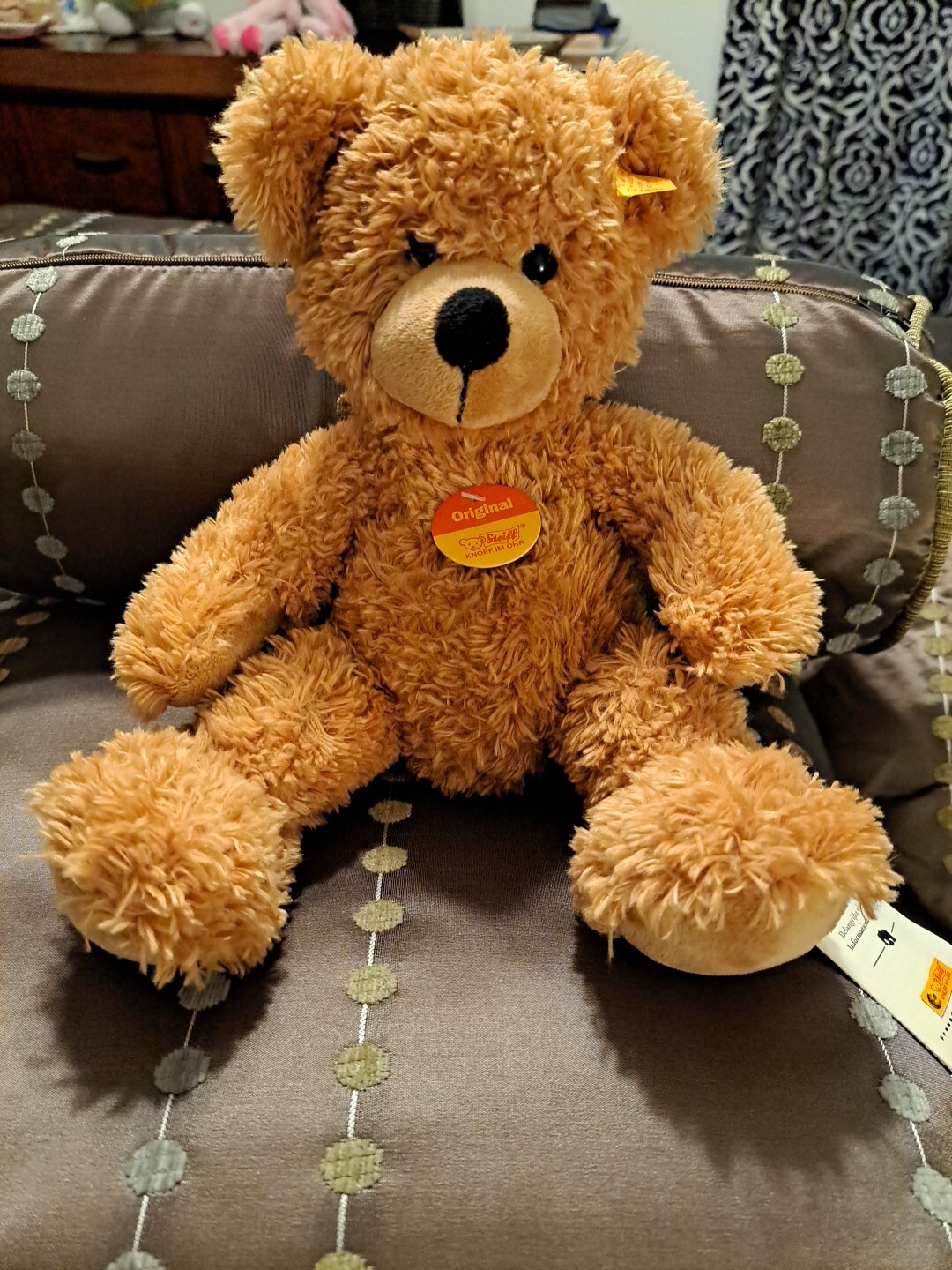 New Steiff Stuffed Plush Flynn Floppy Carmel Brown 11" Baby Teddy Bear ...