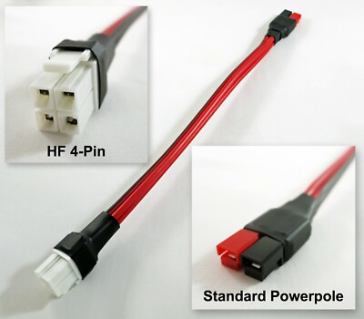 10" HF 4-Pin 45 Amp 12 volt Power Adapter fits ANDERSON POWERPOLE ...