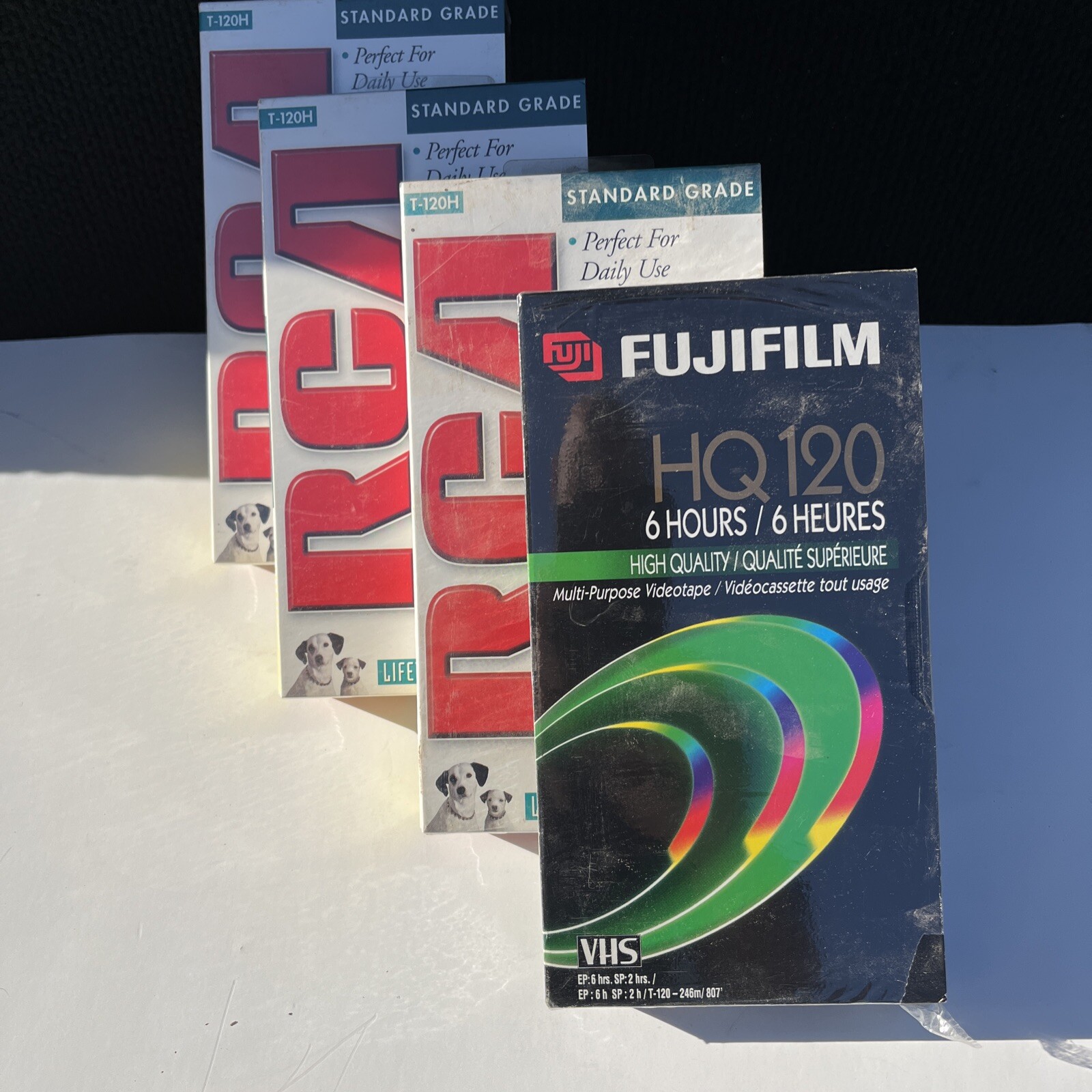 NEW Set of 4 -6-Hour VHS Blank Tapes By RCA Model No. T-120H & Fujifilm ...