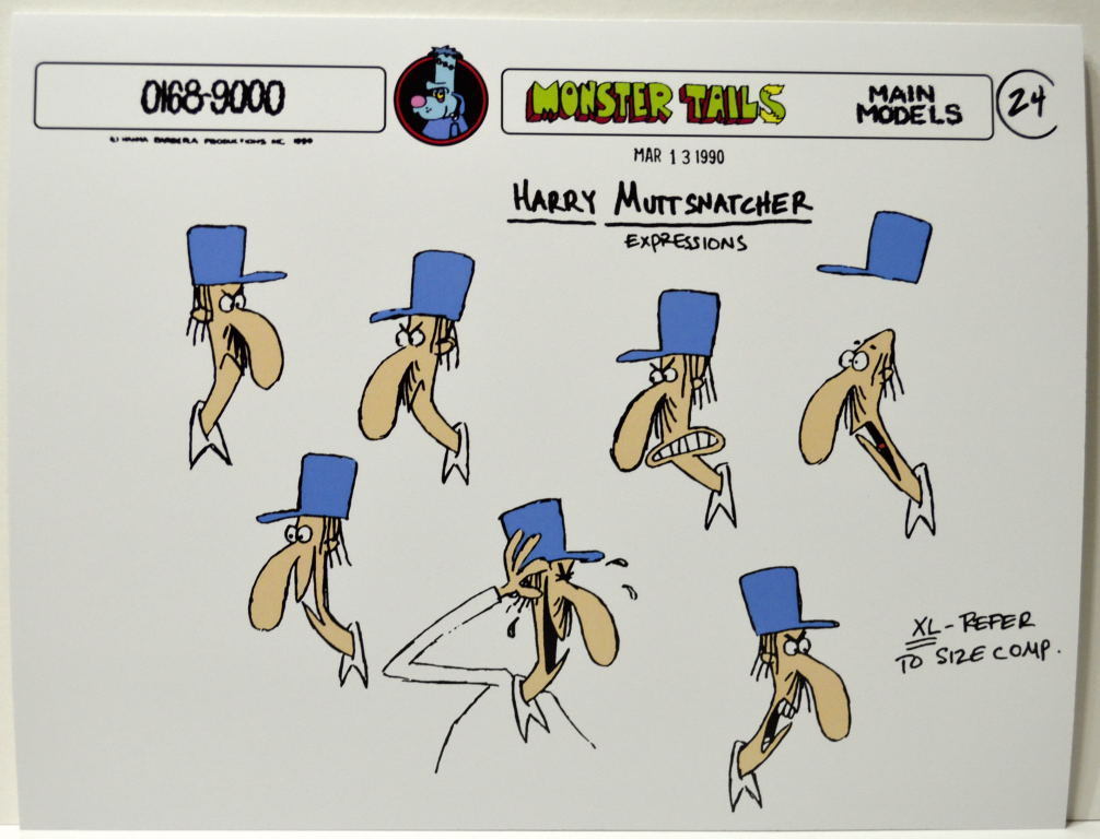 MONSTER TAILS MODEL SHEET PRINT - HARRY MUTTSNATCHER EXPRESSIONS Hanna ...
