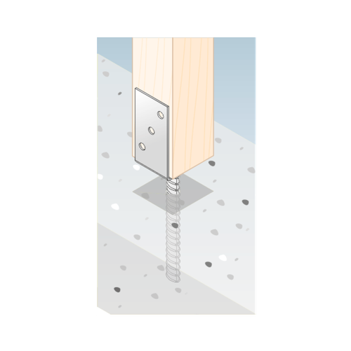 HEAVY DUTY GALVANISED L TYPE SHAPE WITH PIN FENCE POST ANCHOR SUPPORT ...