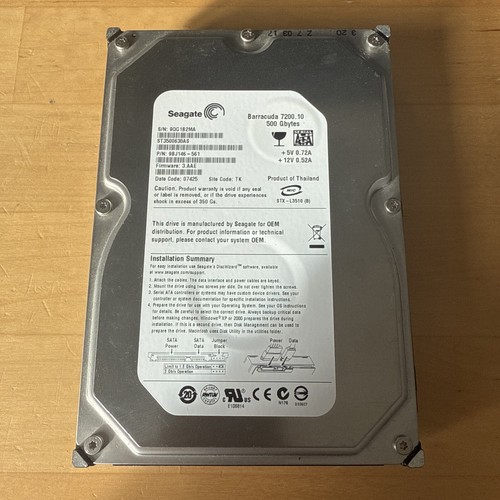 Seagate Barracuda 500GB 3.5" Internal HDD Hard Drive 7200RPM ...
