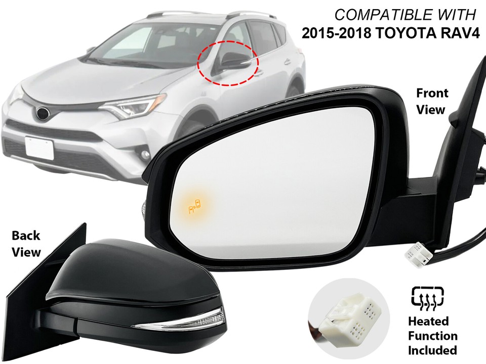 For 2015-2018 Toyota RAV 4 Door Mirror Power Heated BSD Signal Driver ...