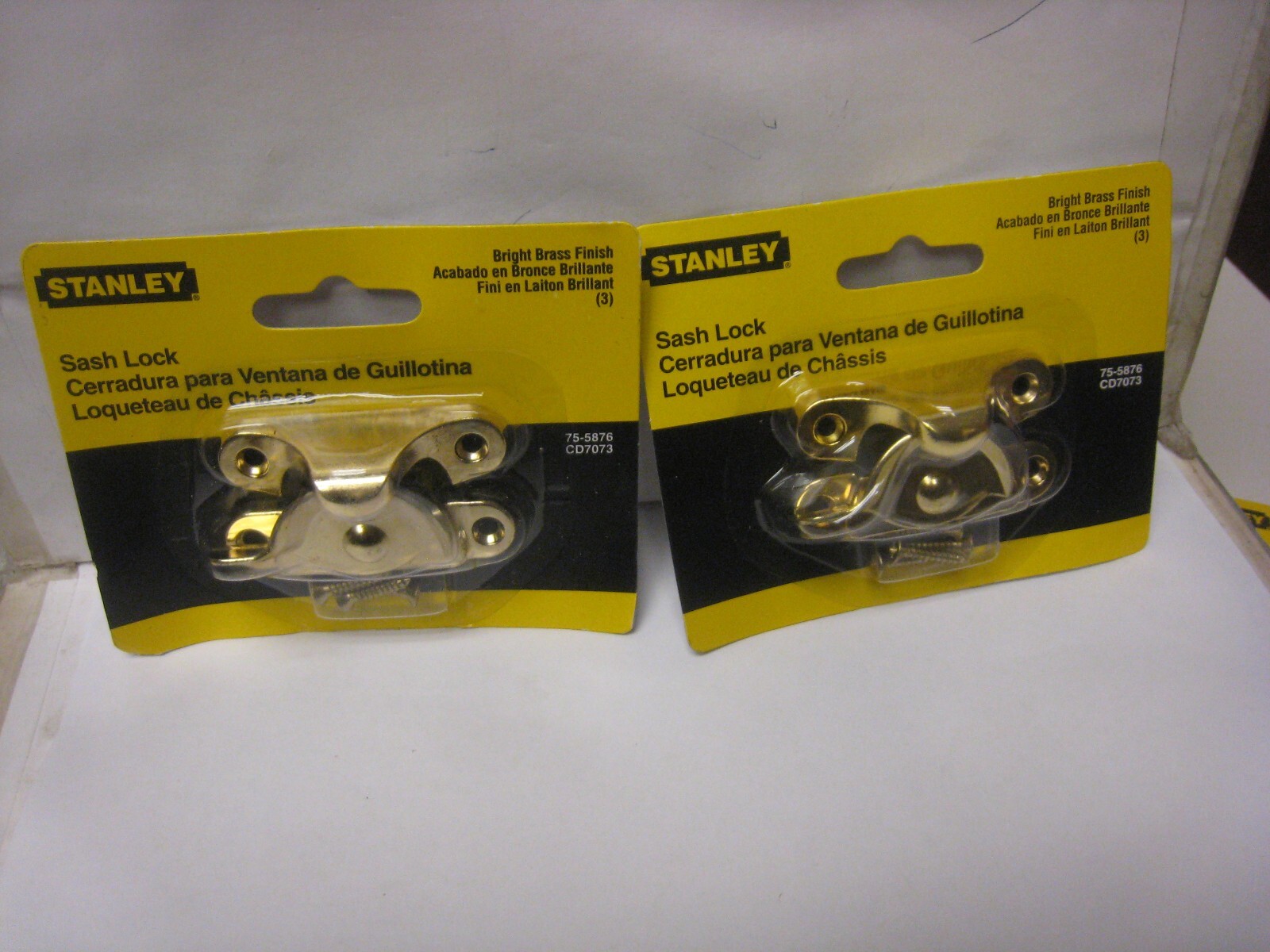 Lot of 2 - Stanley 75-5876 Sash Lock Double Hung~ Bright Brass Finish ...