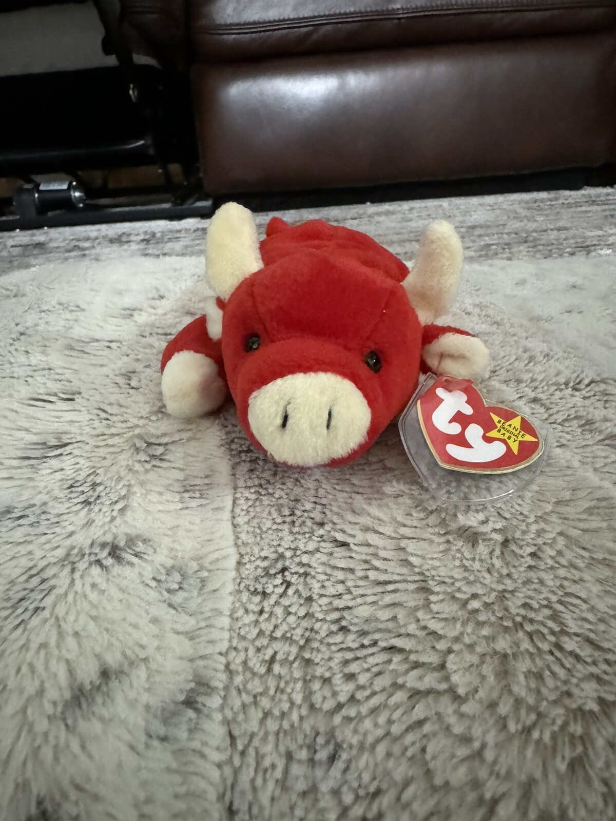 TY beanie baby Snort The Bull with very rare tag errors.!Comes With A ...