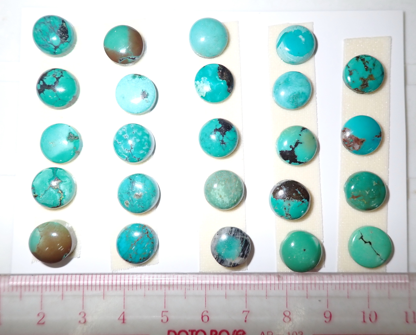 Turquoise Stone Round 10x10 mm Flat Cabochon 81.5 Carat 24 pieces 16.3 ...