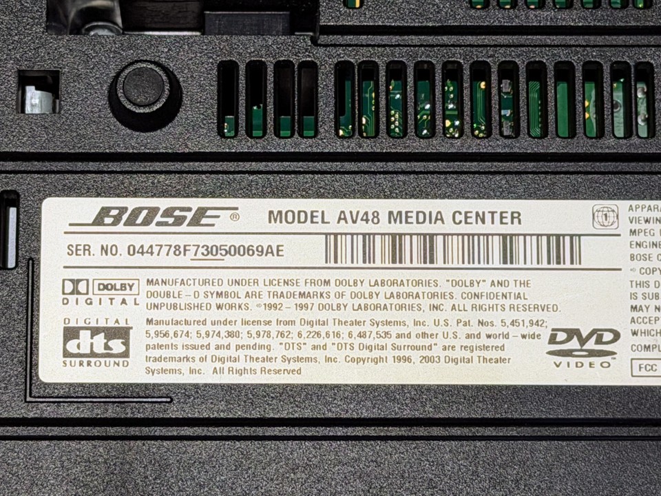 Bose Lifestyle AV48 Media Center with Remote and Power Supply | eBay
