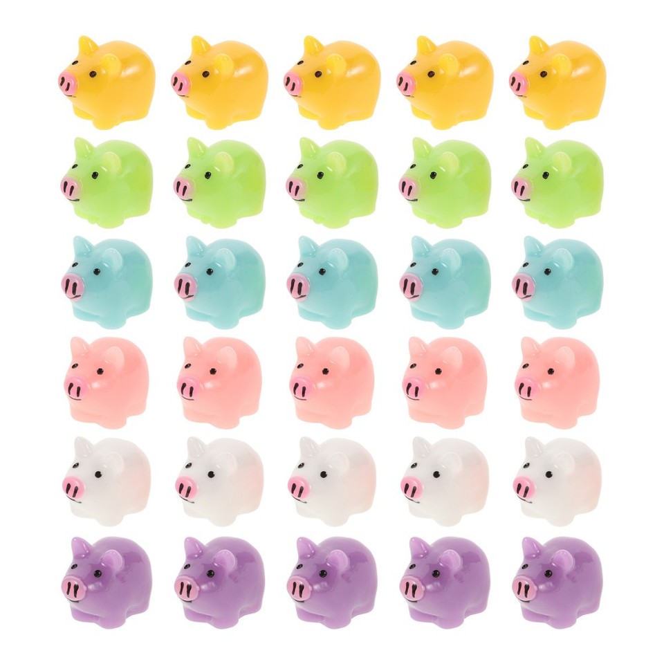 60 Pcs Mini Resin Pigs Miniature Figurines Animal Model Cute Desk | eBay