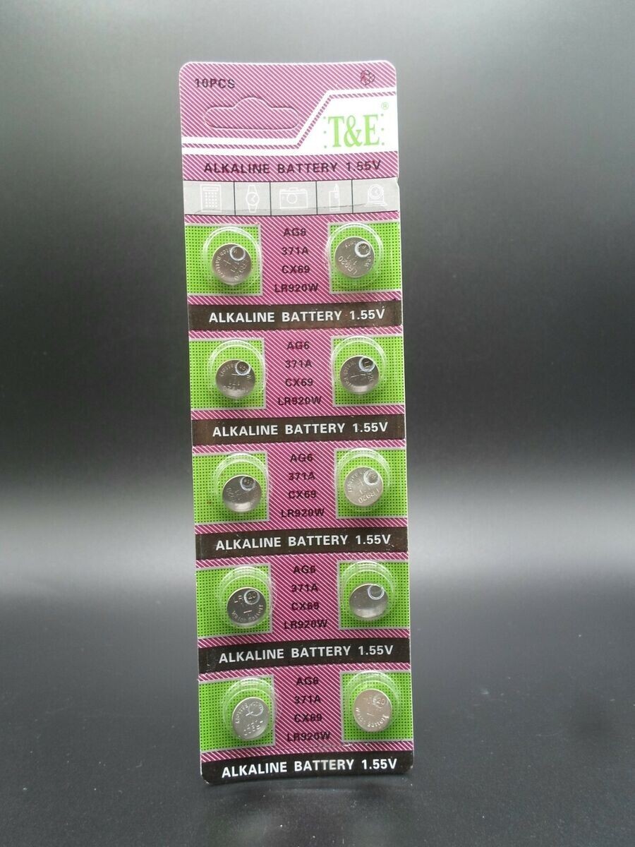 AG6 LR920 WATCH BATTERY Coin Cells Button Cell Batteries Alkaline (Pack ...