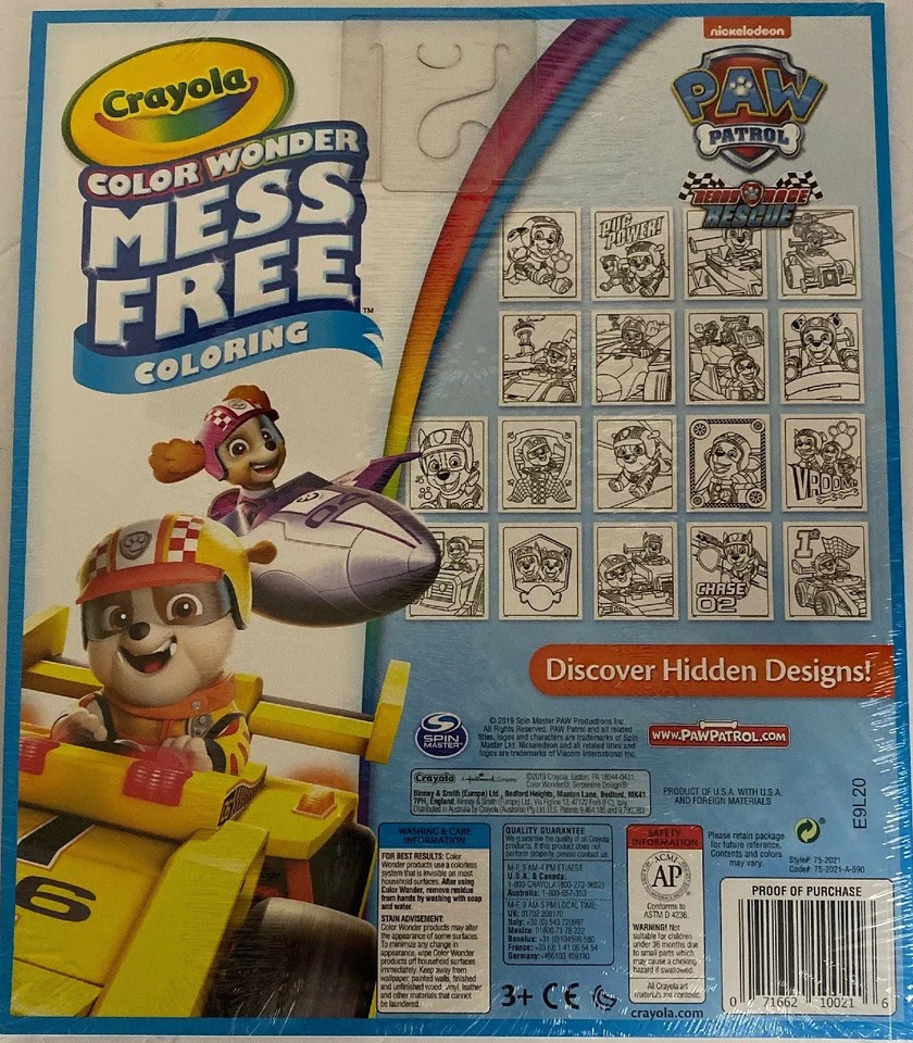 Paw Patrol Mess Free Coloring 18 Pages Ready Race Rescue Nickelodeon ...