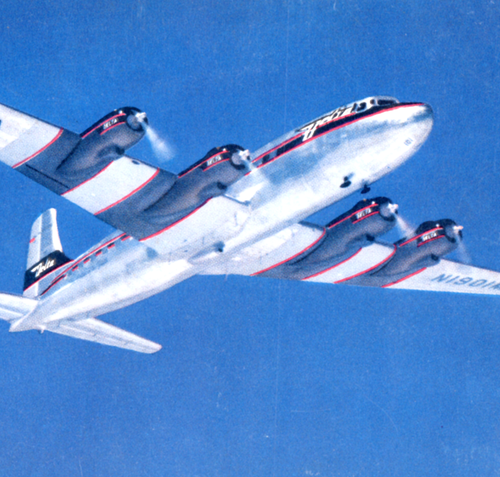 Delta Airlines DC-6 Deltaliner Propeller-Driven Aircraft c1950 Postcard ...