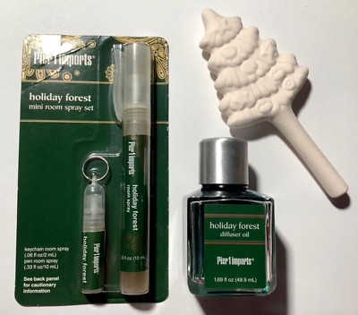 Pier 1 Imports HOLIDAY FOREST Clay Diffuser Oil 1.69 fl oz + Mini Room ...