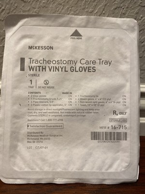 New Lot Of 7 McKesson Tracheostomy Care Tray With Gloves 16-715 | eBay