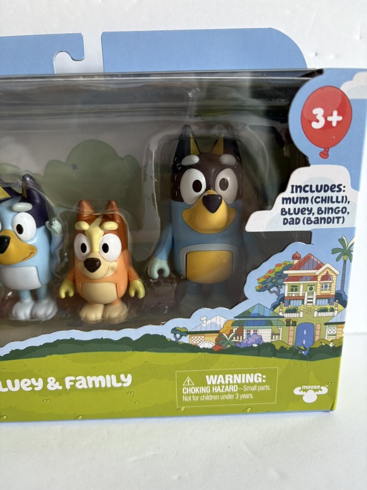 Bluey & Family Figures - 4pk Toy - Mum Bluey Bingo Dad NEW in Box | eBay