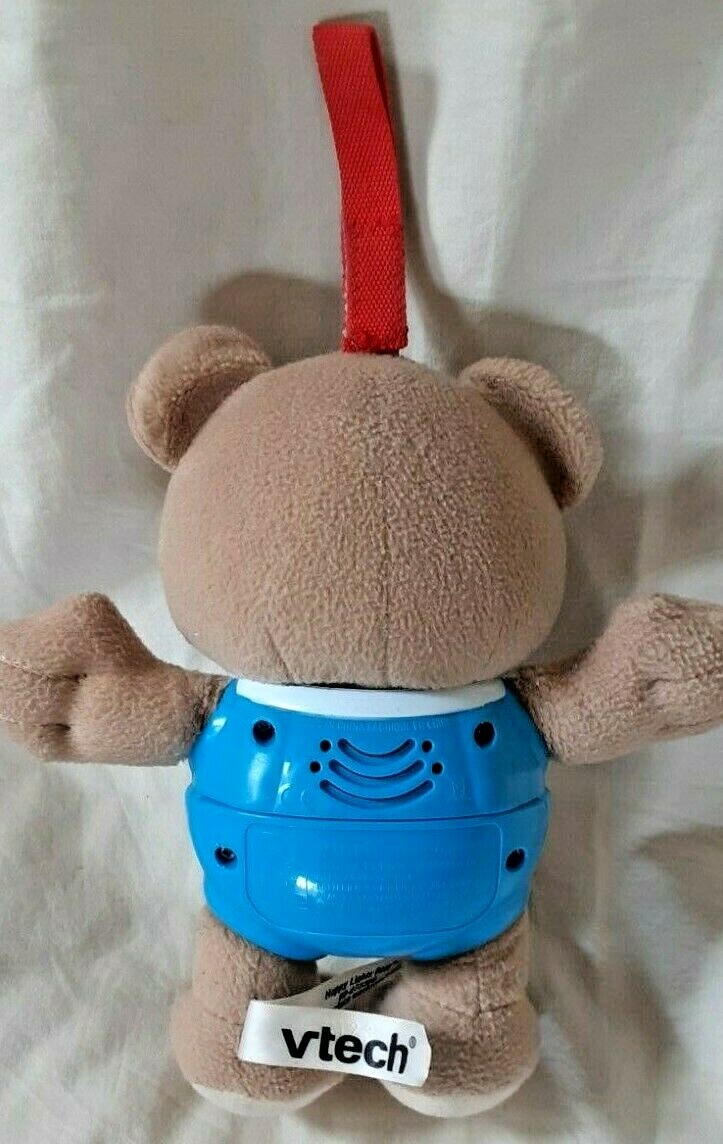 Vtech Happy Lights Plush Musical Teddy Bear Hanging Crib Stroller Toy ...