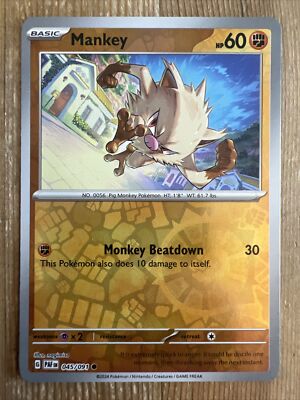 Pokemon Mankey S & V Paldean Fates Reverse Holo Common 045/091 NM | eBay