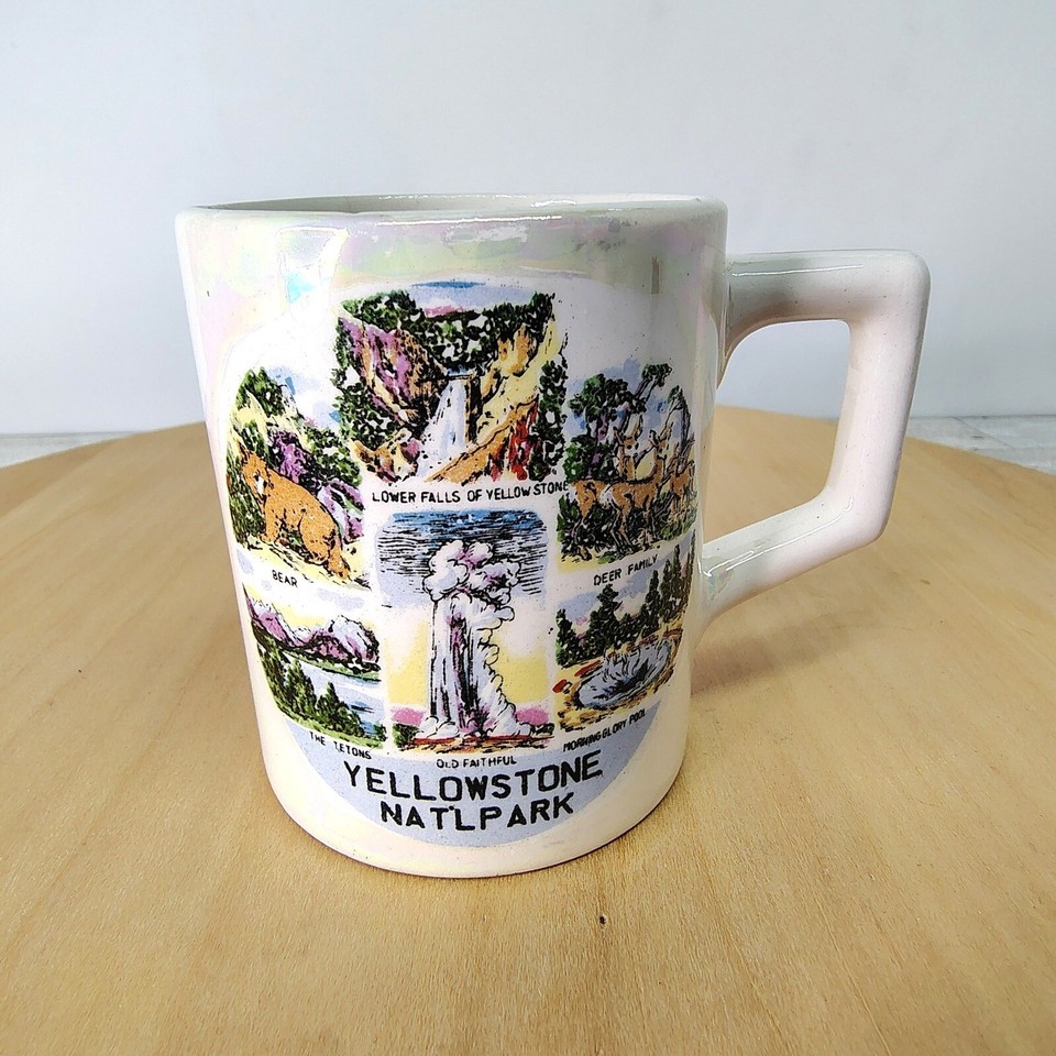 Vtg Yellowstone National Park Souvenir Mug For A Dear Child Pearlescent ...