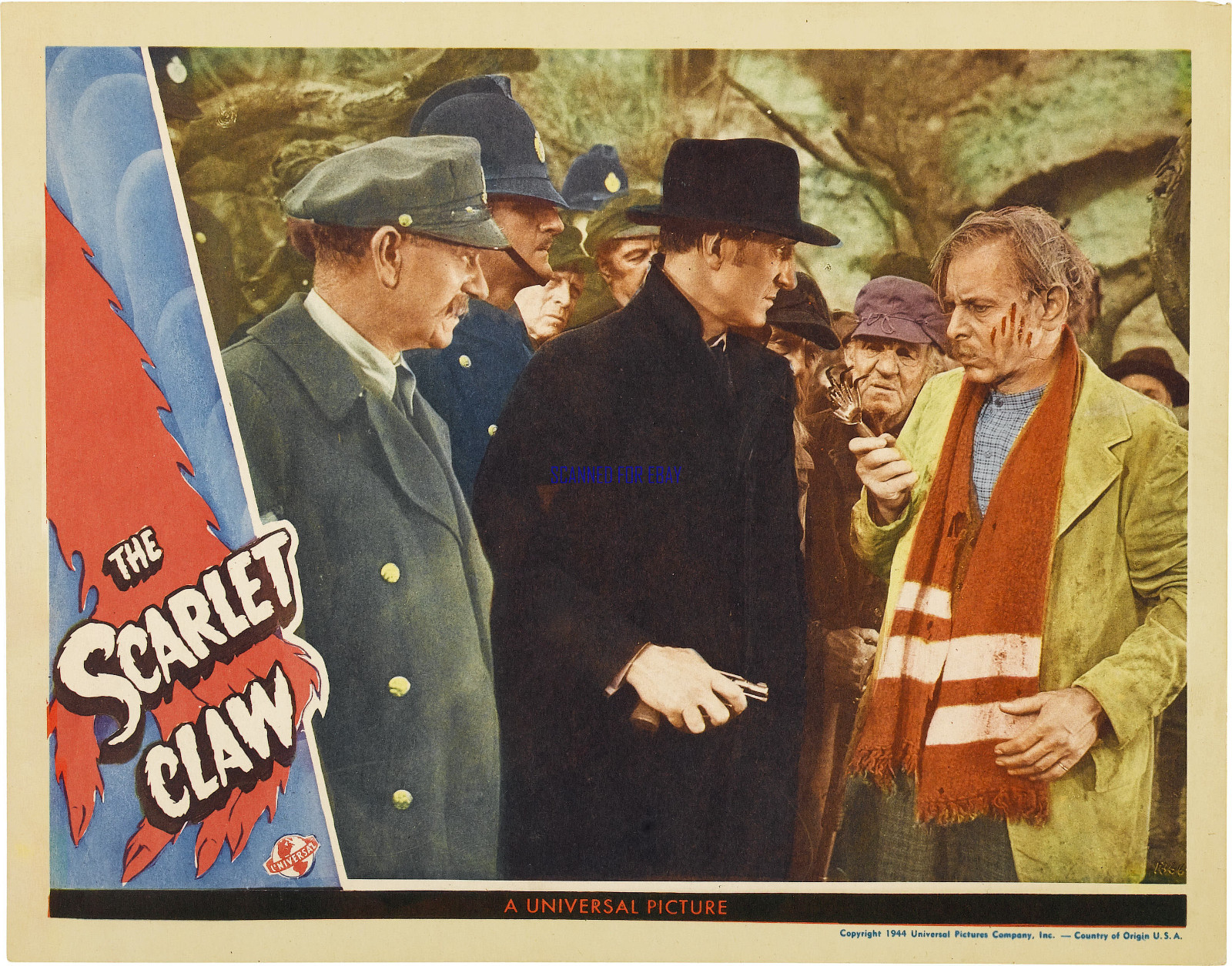 SHERLOCK HOLMES THE SCARLET CLAW REPRO LOBBY CARD PHOTO BASIL RATHBONE ...