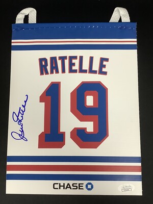 Jean Ratelle Signed Retirement Banner Hockey NY Rangers HOF Autograph ...