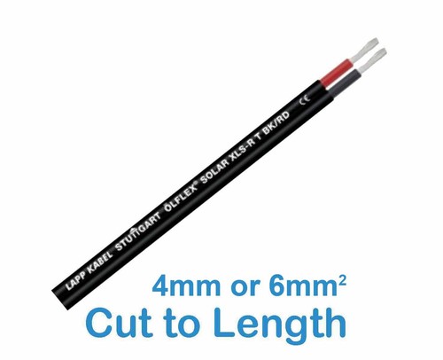 Solar Panel PV Cable Twin Core DC Cut to Length 1800V 2.5mm, 4mm, 6mm ...