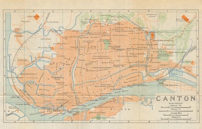 'Canton'. Guangzhou antique town city plan. China 1924 old map chart | eBay