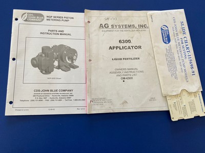 AG Systems 6300 Applicator Owners Manual/Assembly Instructions ...