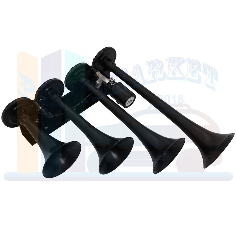 4 Trumpets Air Horn 1.5G 150PSI Tank Compressor Kits For Car Train ...