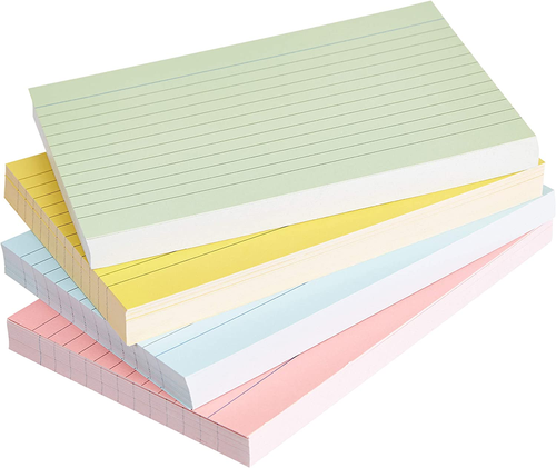 A6 Ruled Index Cards - Assorted Colours (Pack of 200) | eBay Australia