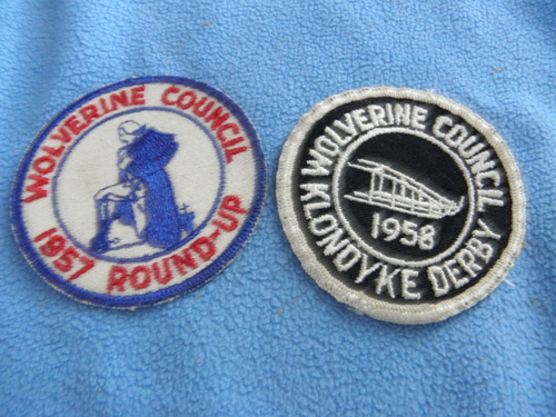 2 BOY SCOUT 1957 1958 WOLVERINE COUNCIL ROUND-UP & KLONDYKE DERBY ...